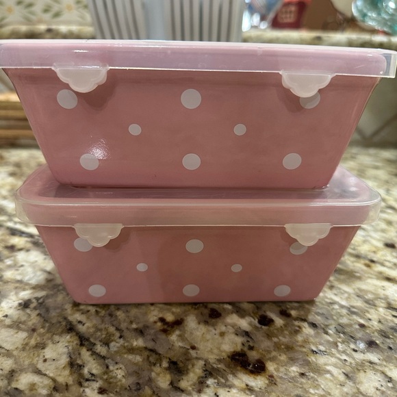 temp- tations | Kitchen | Pink Polka Dot Storage Containers | Poshmark